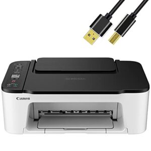 canon wireless inkjet all in one printer, print copy fax scan mobile printing with lcd display, usb and wifi connection with 6 ft neego printer cable