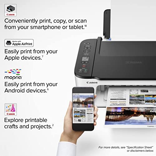 Canon Wireless Inkjet All in One Printer, Print Copy Fax Scan Mobile Printing with LCD Display, USB and WiFi Connection with 6 ft NeeGo Printer Cable