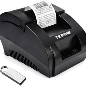 TEROW Printer T5890K USB Thermal Receipt Printer 58MM POS Portable Label Printer with High Speed Printing Mini Small Pos Receipt Printer for Restaurant/Sales/Kitchen Support Windows 7/8/9X/10/XP