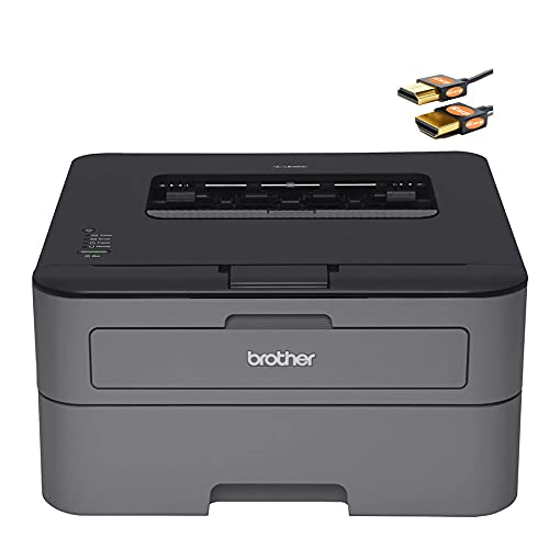 Brother HL-L23 00D Compact Wired Laser Monochrome Printer - Auto Duplex Printing - Print Up to 26 Pages/Minute - Up to 250 Sheet Paper Input - 2400 x 600 DPI - Hi Speed USB + HDMI Cable