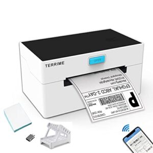 terrime thermal shipping label printer, wireless bluetooth thermal printer for 4×6 shipping label barcode, compatible with android & iphone/windows/mac os, support ups fedex shopify ebay amazon etsy