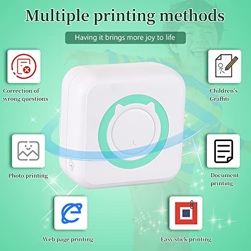 VIDYSUFYR Mini Printer Sticker Maker, Bluetooth Wireless Portable Mobile Printer Machine Thermal Printer for Notes, Memo, Photo, Sticky Scrapbook, Label Pocket Label Receipt Printer (Blue)