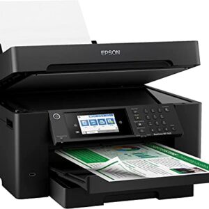 Epson Workforce Pro WF-7820 Wide-Format Wireless All-in-One Color Inkjet Printer, Black - Print Scan Copy Fax - 4.3" Touchscreen, 25 ppm, 4800 x 2400 dpi, Auto 2-Sided Printing, 13"x19", 50-Sheet ADF