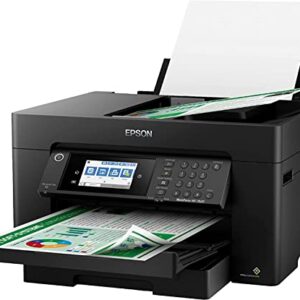 Epson Workforce Pro WF-7820 Wide-Format Wireless All-in-One Color Inkjet Printer, Black - Print Scan Copy Fax - 4.3" Touchscreen, 25 ppm, 4800 x 2400 dpi, Auto 2-Sided Printing, 13"x19", 50-Sheet ADF