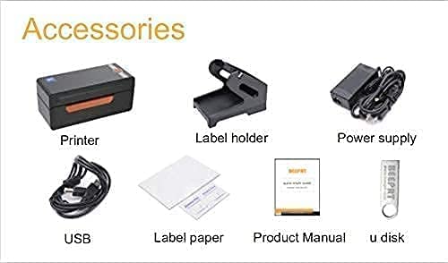 Beeprt BY426BT | High Speed Thermal Label Printer for 4X6 Labels | Bluetooth Enabled | Free Label Holder | Compatible with Windows, MacOS, Android and iOS Systems | 12 Month Free Replacement Warranty…