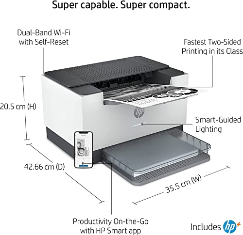 HP Laserjet M209dwe Single-Function Wireless Monochrome Laser Printer - Print only - 30 ppm, 600 x 600 dpi, 8.5" x 14" Legal, Auto Duplex Printing, USB, WiFi, Ethernet, Cbmou External Webcam