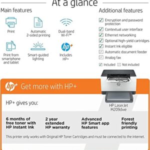 HP Laserjet M209dwe Single-Function Wireless Monochrome Laser Printer - Print only - 30 ppm, 600 x 600 dpi, 8.5" x 14" Legal, Auto Duplex Printing, USB, WiFi, Ethernet, Cbmou External Webcam