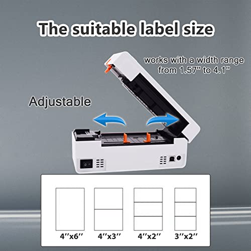 Bluetooth Thermal Label Printer USB 4×6 Shipping Label Printers Free Label Holder for Small Business Printer without ink or ribbon Support Windows, Android, iOS Used for Ebay,Amazon,Shopify,Etsy