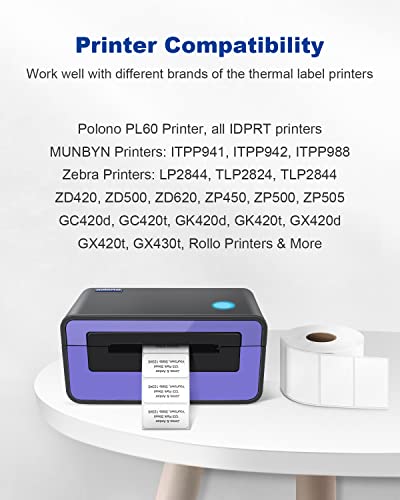 POLONO Label Printer, PL420 4x6 Thermal Printer, High-Speed Shipping Label Printer, Commercial Direct Thermal Printer, 2.25”x1.25” Direct Thermal Label, Self-Adhesive Address Shipping Thermal Stickers