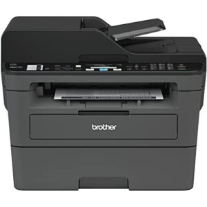 brother mfc-l2710dw all-in-one wireless monochrome laser printer, black – print copy scan fax – 32 ppm, 2400 x 600 dpi, 50-sheet adf, auto duplex printing, voice activated, ethernet