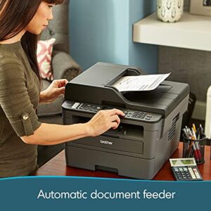 Brother MFC-L2710DW All-in-One Wireless Monochrome Laser Printer, Black - Print Copy Scan Fax - 32 ppm, 2400 x 600 dpi, 50-Sheet ADF, Auto Duplex Printing, Voice Activated, Ethernet