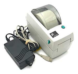 zebra lp 2824 printer 2824-21100-0001 w/new adapter, power, usb cables & test print