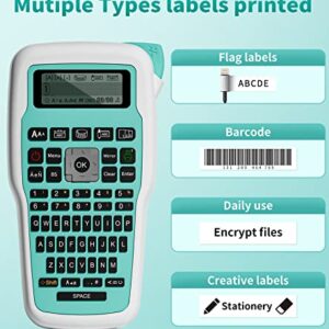 Vixic Handheld Label Maker Machine with Tape,E1000 Label Printer with QWERTY Keyboard Easy to Use Portable Label Makers for Industrial Work Home School Office Organization Green