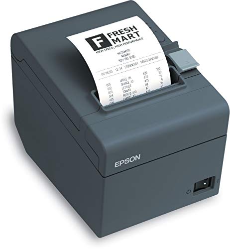 Epson C31CD52A9972 Series TM-T20II Front Loading Thermal Receipt Printer, MPOS, Serial Interface, PS-180 Included, Energy Star Compliant, Dark Gray (Renewed)