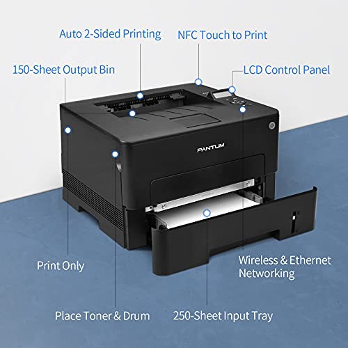 Pantum Laser Printer Black and White Wireless Printer, Auto Two-Sided Printing, P3302DW 35 Pages Per Minute(V9N61A)