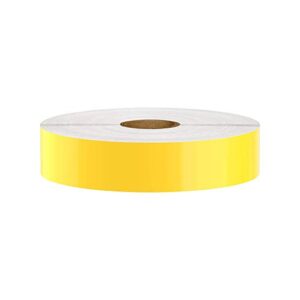 premium vinyl label tape for duralabel, labeltac, vnm signmaker, safetypro, viscom and others, yellow, 1″ x 150′