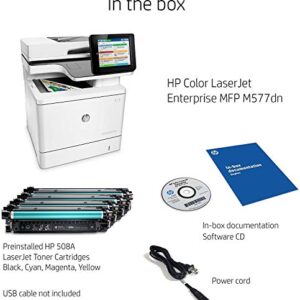 HP Color LaserJet Enterprise M577dn (B5L46A#BGJ) Duplex 3600 dpi USB/Ethernet Laser Multifunction Printer (Renewed)