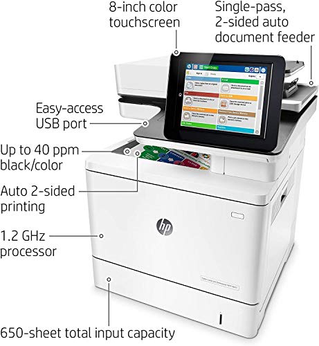 HP Color LaserJet Enterprise M577dn (B5L46A#BGJ) Duplex 3600 dpi USB/Ethernet Laser Multifunction Printer (Renewed)