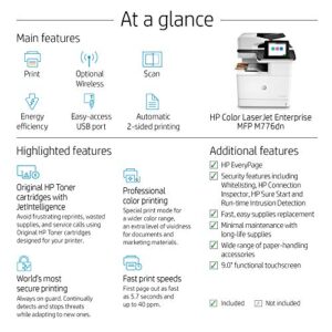 HP Color LaserJet Enterprise Multifunction M776dn All-in-One Duplex Printer with JetIntelligence (T3U55A)