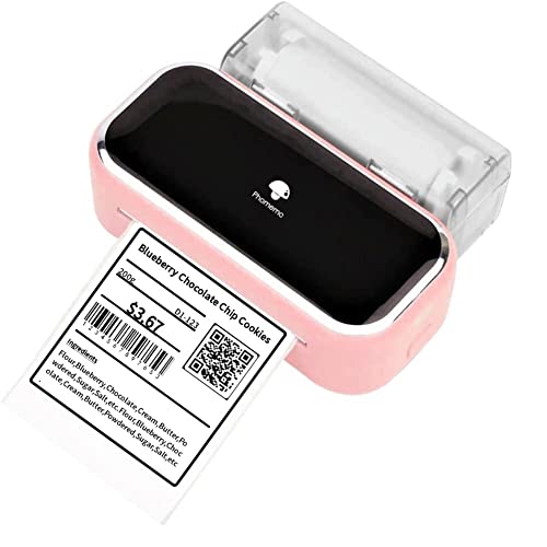 Phomemo M03 Portable Printer-2022 Bluetooth Portable Printer Photo Printer Wireless Portable Mobile Printer Thermal Printer Compatible with iOS + Android,Gift for Mom,Cute School Supplies-Pink