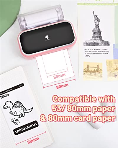 Phomemo M03 Portable Printer-2022 Bluetooth Portable Printer Photo Printer Wireless Portable Mobile Printer Thermal Printer Compatible with iOS + Android,Gift for Mom,Cute School Supplies-Pink