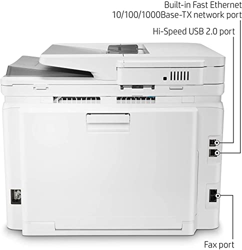 HP Laserjet Pro MFP M283cdwF All-in-One Wireless Color Laser Printer, White - Print Scan Copy Fax - 22 ppm, 600x600 dpi, 8.5x14, Auto 2-Sided Printing, 50-Sheet ADF, Ethernet- External 64GB Drive