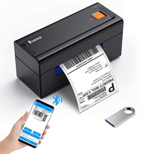 eyoyo bluetooth thermal label printer wireless shipping label printer,4×6 label printer,suit for small business & package, usps, etsy, amazon, compatible with iphone, windows, android