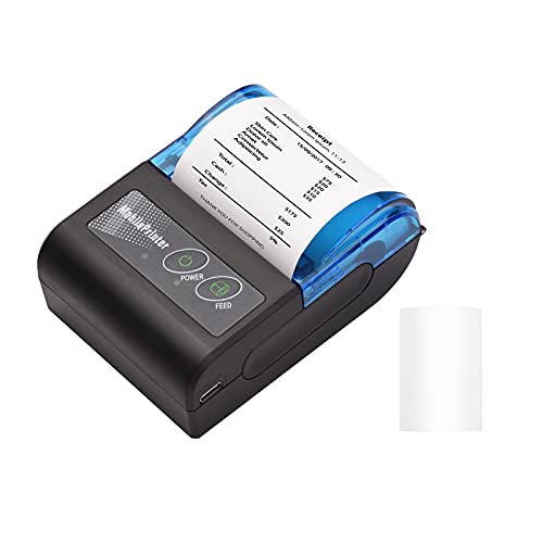 Portable Mini Thermal Printer 2 inch Wireless USB Receipt Bill Ticket Printer with 58mm Print Paper Compatible with iOS Android Windows for Restaurant Sales Retail