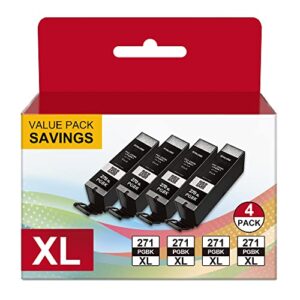 pgi-270xl 4-pgbk value pack compatible ink cartridge replacement for canon pgi-270xl pgi-270 pgi 270 xl to use with mg6821 mg6822 mg5720 mg7720 ts9020 ts8020 ts6020 ts5020(4 large black)