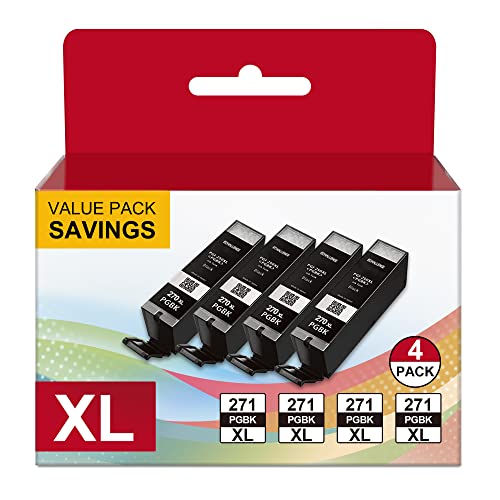 PGI-270XL 4-PGBK Value Pack Compatible Ink Cartridge Replacement for Canon PGI-270XL PGI-270 PGI 270 XL to Use with MG6821 MG6822 MG5720 MG7720 TS9020 TS8020 TS6020 TS5020(4 Large Black)