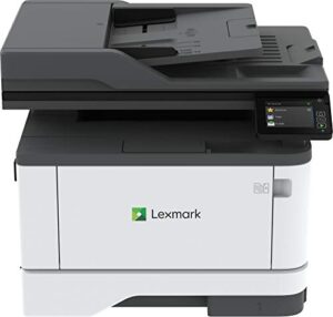 lexmark mb3442adw multifunction monochrome laser printer with print, copy, fax, scan and wireless capabilities with full-spectrum printing and printers up to 42 ppm (29s0350), gray/white, small