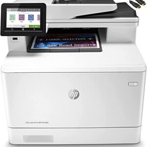 HP Laserjet Pro M479fdw Wireless Color All-in-One Laser Printer -White - Print Scan Copy Fax - 28 ppm, 600 x 600 dpi, Auto D2-Sided Printing, ADF, Ethernet, Bluetooth- Wulic Printer Cable