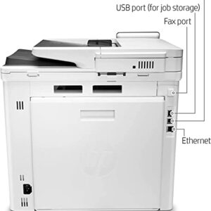 HP Laserjet Pro M479fdw Wireless Color All-in-One Laser Printer -White - Print Scan Copy Fax - 28 ppm, 600 x 600 dpi, Auto D2-Sided Printing, ADF, Ethernet, Bluetooth- Wulic Printer Cable