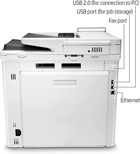 HP Laserjet Pro M479fdw Wireless Color All-in-One Laser Printer -White - Print Scan Copy Fax - 28 ppm, 600 x 600 dpi, Auto D2-Sided Printing, ADF, Ethernet, Bluetooth- Wulic Printer Cable