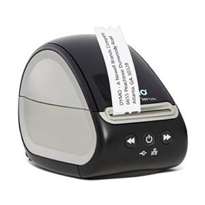 dymo labelwriter 550 turbo label maker printer with address labels starter roll, thermal printing, automatic label recognition, prints variety of label types through gst usb or lan network