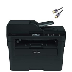 brother l-2730dw compact monochrome all-in-one laser printer i print copy scan fax i wireless i mobile printing i auto 2-sided printing i adf i 2.7″ touchscreen i print up to 36 ppm + printer cable