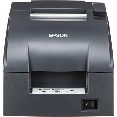 Epson TM-U220B Dot Matrix Compact POS Impact Receipt and Kitchen Label Printer - DK Port and Ethernet Connectivity - Print Speeds up to 6.0 lps, 4 Lines Per Second, Auto-Cutter, MPOS