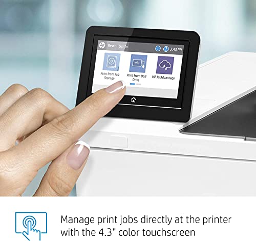 HP Laserjet Enterprise M611dn Single-Function Wired Monochrome Laser Printer, White - Print only - Ethernet, USB, 4.3" Touchscreen, 65 ppm, 1200x1200 dpi, Auto Duplex Printing - Cbmou External Webcam