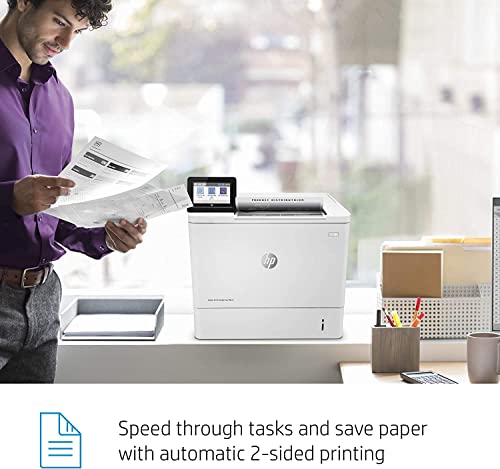 HP Laserjet Enterprise M611dn Single-Function Wired Monochrome Laser Printer, White - Print only - Ethernet, USB, 4.3" Touchscreen, 65 ppm, 1200x1200 dpi, Auto Duplex Printing - Cbmou External Webcam