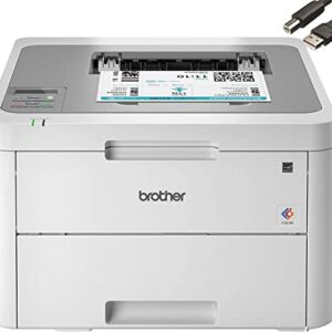 Brother HL-L3210CW Compact Digital Color Printer Providing Laser Printer Quality Results, Built-in Wireless, 250-sheet Paper Tray, 600 x 2400dpi, Works with Alexa, Bundle with JAWFOAL Printer Cable