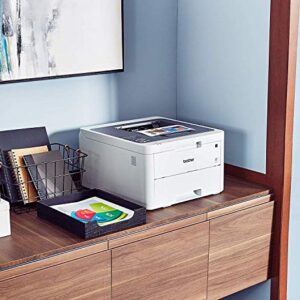 Brother HL-L3210CW Compact Digital Color Printer Providing Laser Printer Quality Results, Built-in Wireless, 250-sheet Paper Tray, 600 x 2400dpi, Works with Alexa, Bundle with JAWFOAL Printer Cable