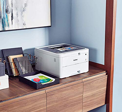 Brother HL-L3210CW Compact Digital Color Printer Providing Laser Printer Quality Results, Built-in Wireless, 250-sheet Paper Tray, 600 x 2400dpi, Works with Alexa, Bundle with JAWFOAL Printer Cable