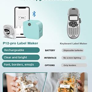 Phomemo P12 PRO Portable Label Maker Machine with Tape, Wireless Bluetooth Labeler, Home, Kitchen, Office, and Storage Organizer, Rechargeable, Custom, Label Maker Available in Multiple Templates Icon