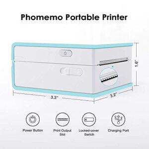 Phomemo M02 Mini Printer- Bluetooth Thermal Photo Printer with 3 Rolls Transparent Sticker Paper, Compatible with iOS + Android for Plan Journal, Study Notes, Art Creation, Work, Gift