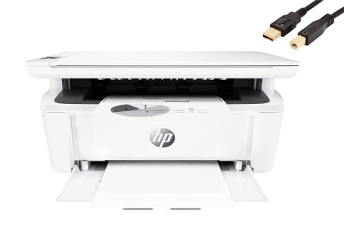 HP Laserjet Pro MFP M29w Wireless All-in-One Monochrome Laser Printer, Mobile Printing, 19ppm, Auto-On/Auto-Off, LCD Control Panel, Print Scan Copy, White, Durlyfish USB Printer Cable