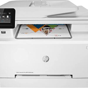 HP Laserjet Pro MFP M283cdw All-in-One Wireless Color Laser Printer, White - Print Scan Copy Fax - 22 ppm, 600 x 600 dpi, 50-Sheet ADF, Auto Duplex Printing, Ethernet, Cbmoun Printer_Cable