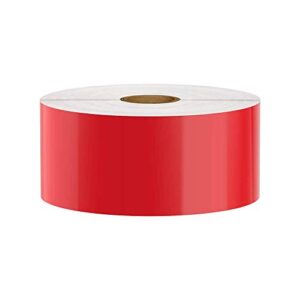 premium vinyl label tape for duralabel, labeltac, vnm signmaker, safetypro, viscom and others, red, 2″ x 150′