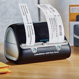 LabelWriter 450 Twin Turbo Direct Thermal Label Printer, Black - USB Connectivity Print up to 71 Labels Per Minute, 300 x 600 dpi, 2.20'' Maximum Width Monochrome Barcode Maker (1752266)