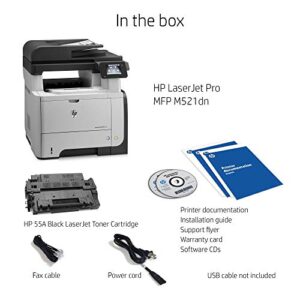 HP Laserjet Pro MFP M521dn Laser Printer - 42PPM, Copy, Print, Scan, Fax, Duplex - (Renewed)