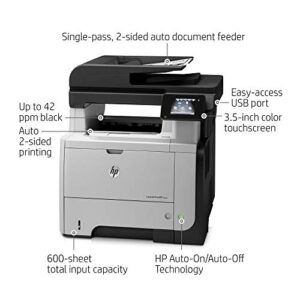 HP Laserjet Pro MFP M521dn Laser Printer - 42PPM, Copy, Print, Scan, Fax, Duplex - (Renewed)